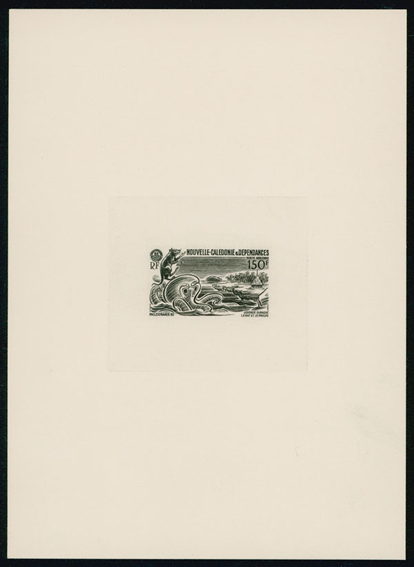 スタンペディアオークション 第31回LOT.1005 最低値 15,000円 ニューカレドニア 1982 150 Fr. 航空切手 Die Proof PHILEXFRANCE '82 ...